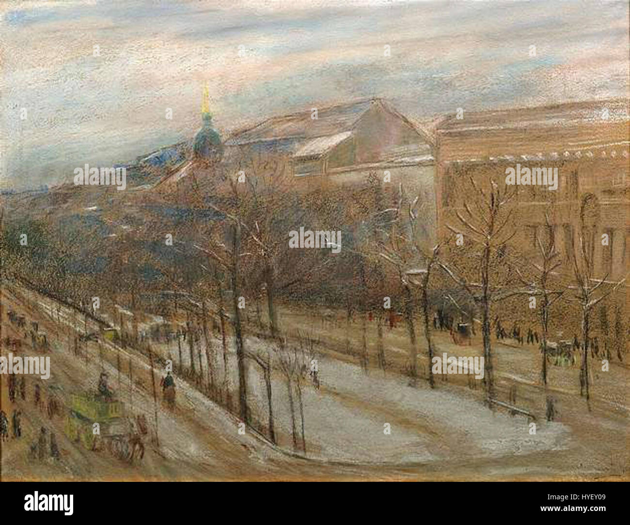 Max Liebermann’s painting 'Unter den Linden' depicts a bustling street ...
