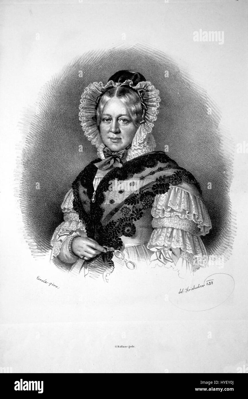 A lithograph of Maria Dorothea, possibly depicting a notable figure in ...
