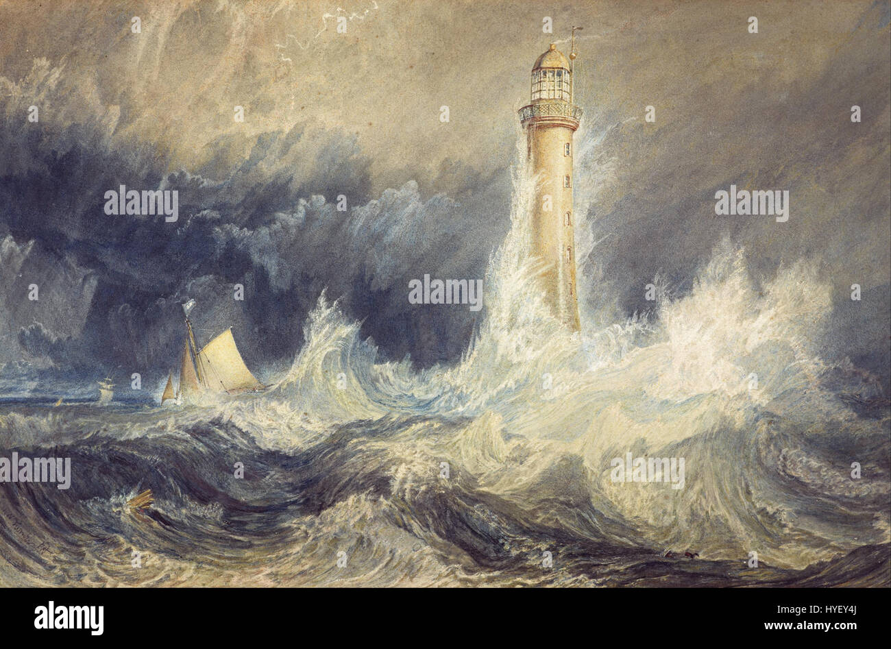 Joseph Mallord William Turner's painting of the Bell Rock Lighthouse ...