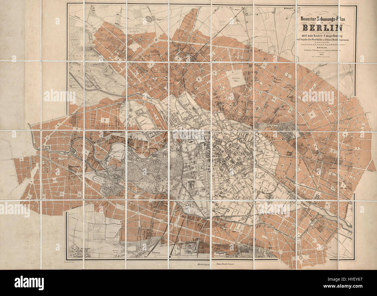 'Neuester Bebauungs Plan von Berlin 1863' is a detailed map of Berlin ...