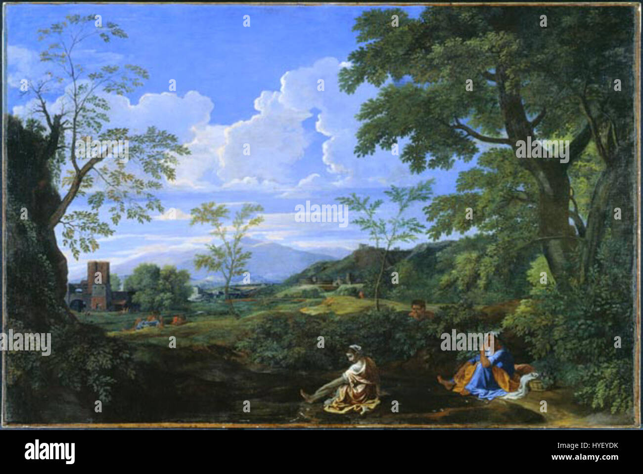'Landscape with a Woman Washing her Feet' by Nicolas Poussin combines ...