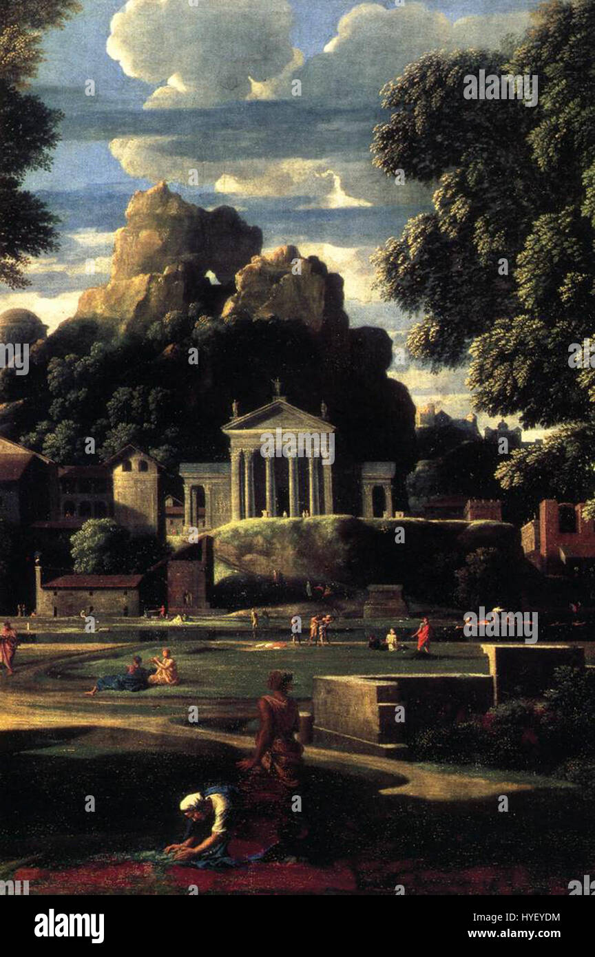 This painting by Nicolas Poussin, 'Landscape with the Gathering of the ...