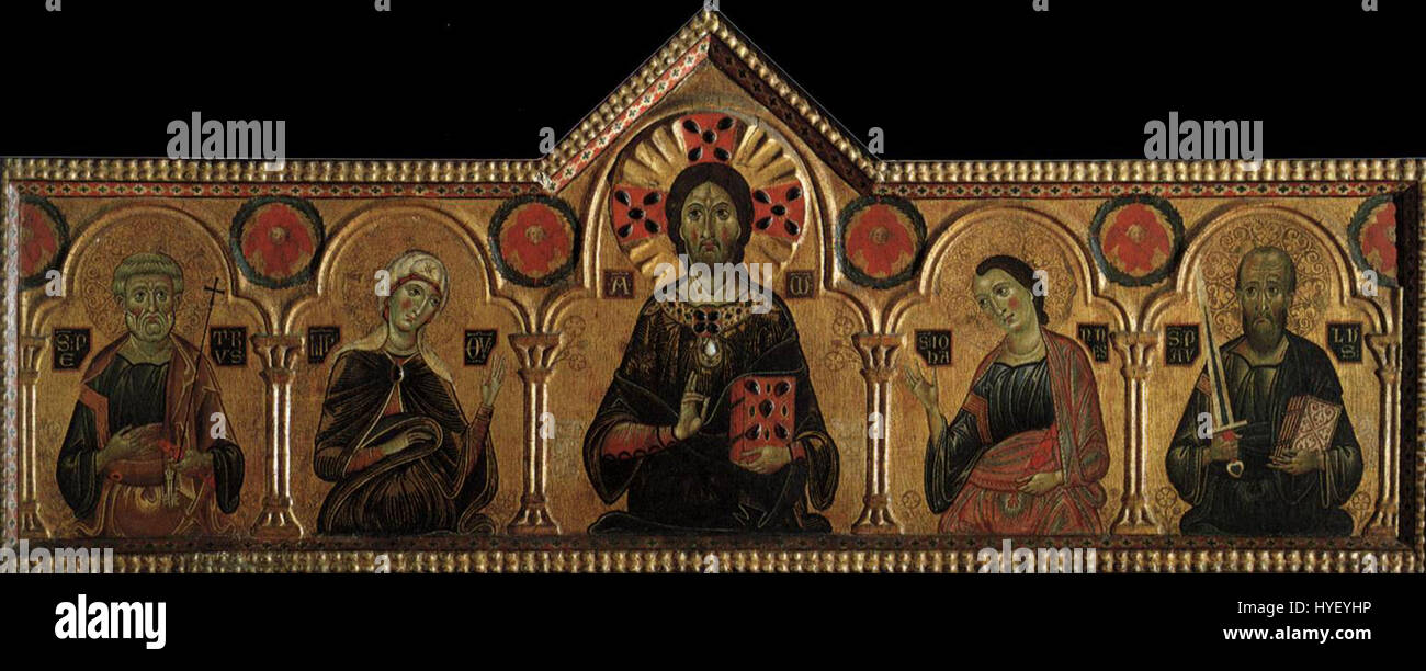 This artwork titled 'Christ the Redeemer and Four Saints' by Meliore ...