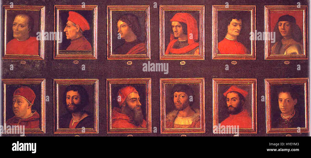 The *Medici Family* portrait, created by the Bronzino atelier, features ...