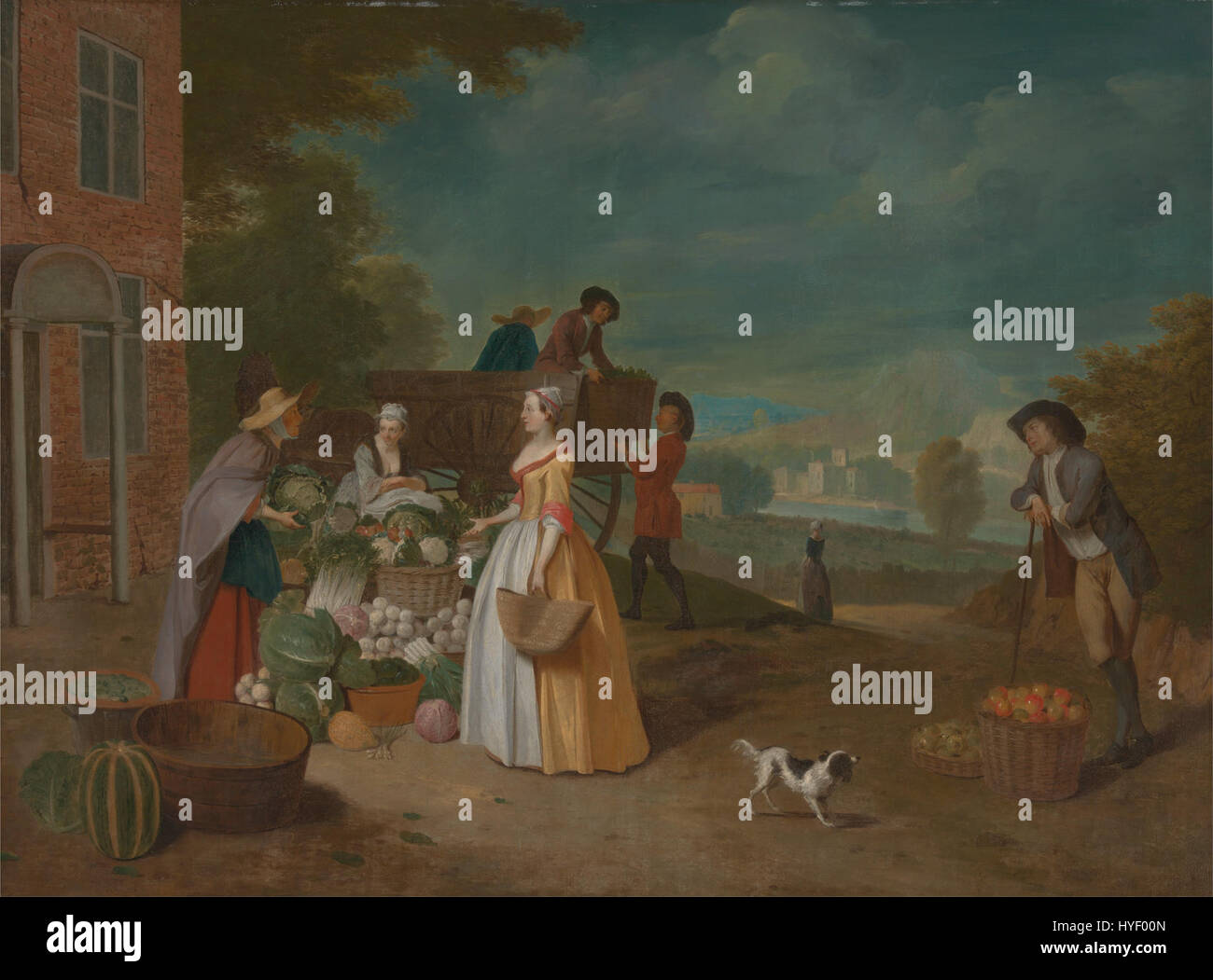 'The Vegetable Seller' by Pieter Angillis depicts a woman selling ...