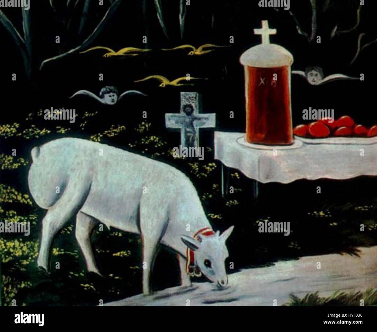 Pirosmani. lamb, easter eggs and angels Stock Photo - Alamy