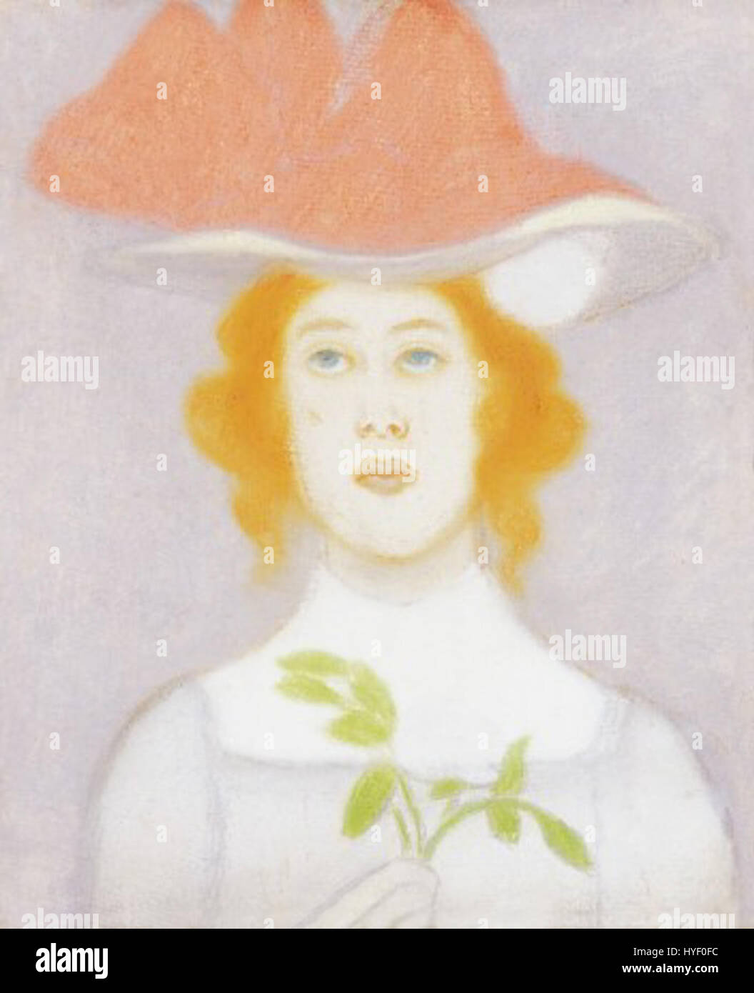 'Red Haired Woman in Hat' (c. 1891) by Rippl is a portrait that ...