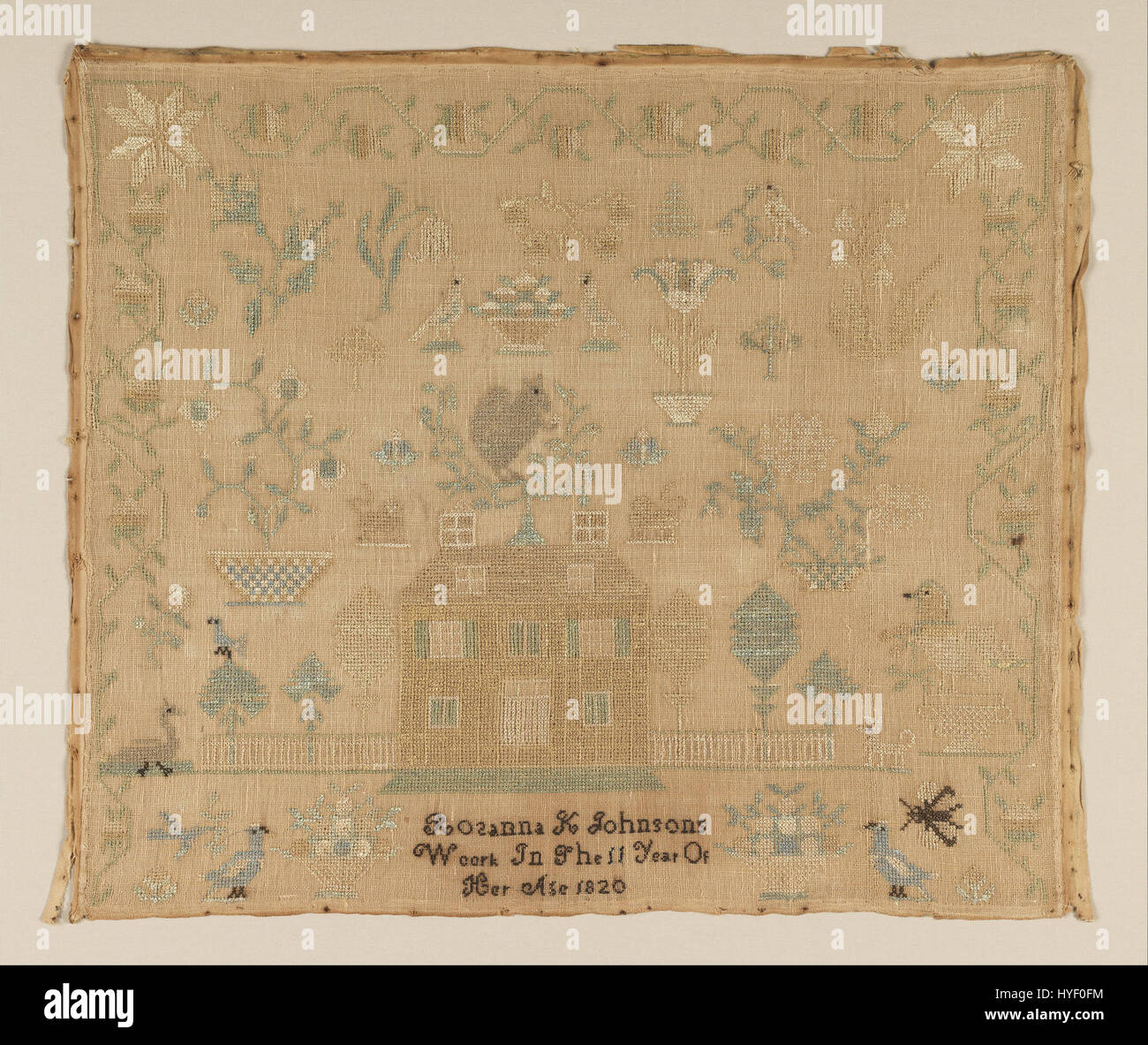 Rosanna K. Johnson's sampler is an example of historical American folk ...