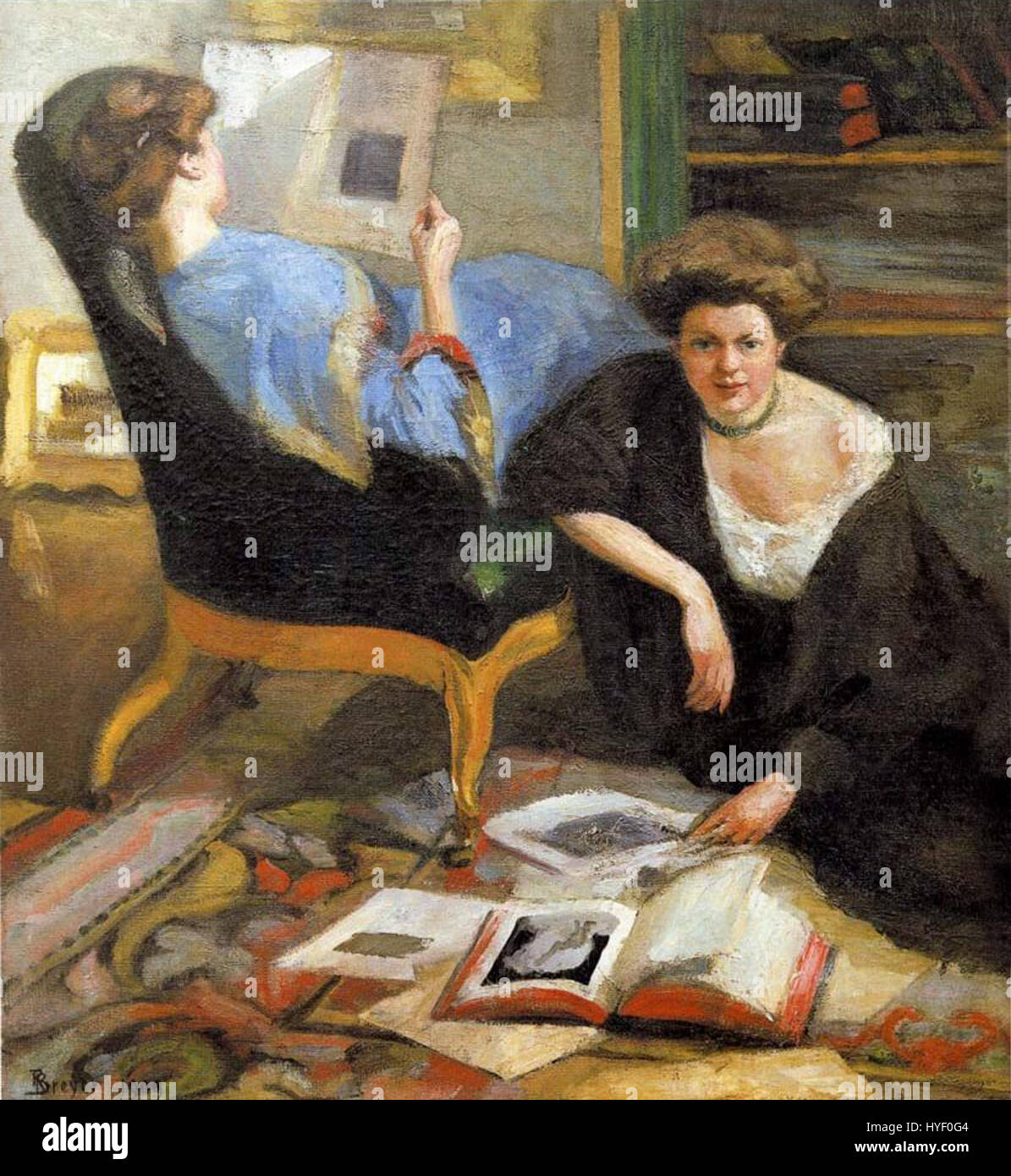 'Die Lesenden' (The Readers) by Robert Breyer is a 1909 painting ...