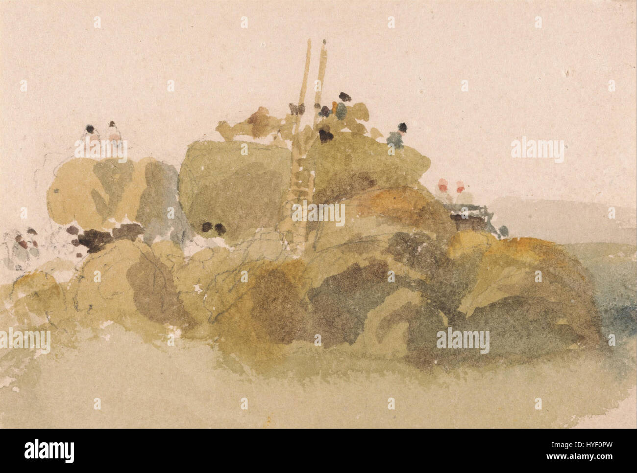 Peter DeWint’s 'Building a Hayrick' depicts a rural scene where workers ...