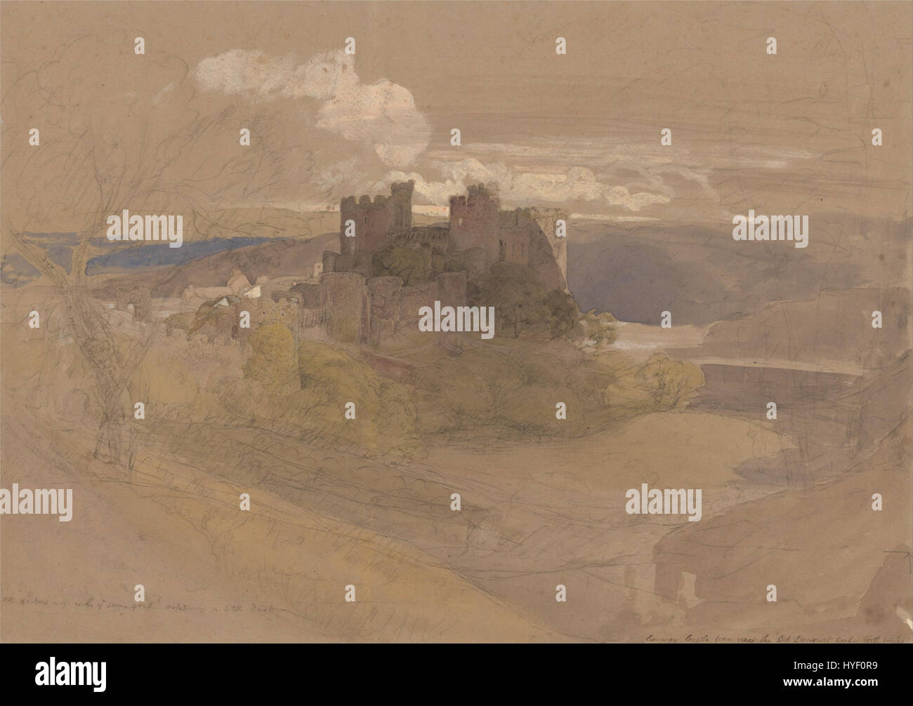 'Conway Castle' by Samuel Palmer depicts the imposing medieval fortress ...