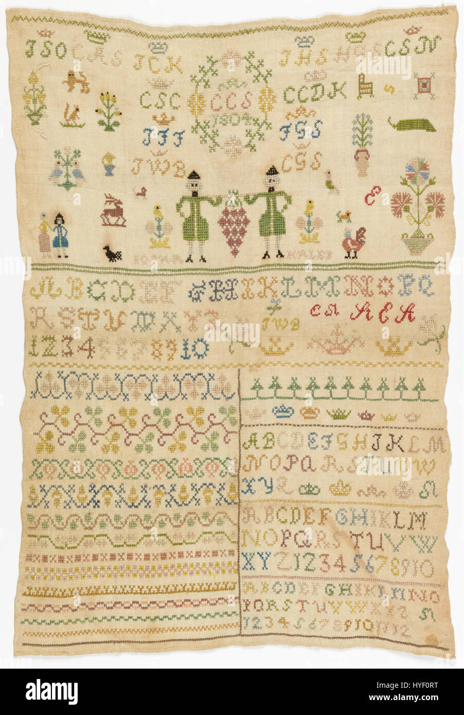 The 'Sampler' is a traditional embroidered textile often used to ...