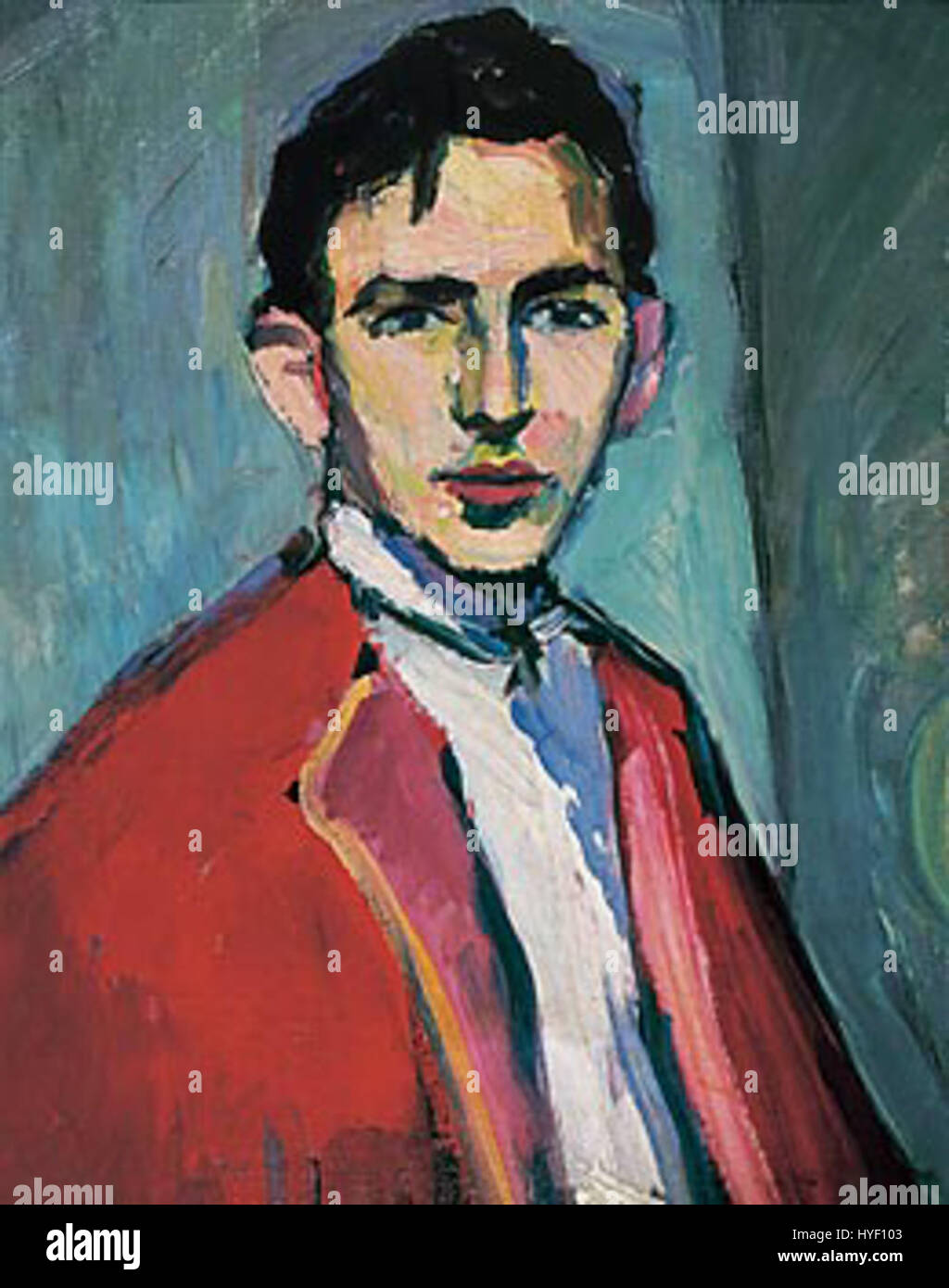 'Selbstbildnis mit roter Jacke' (Self-Portrait with Red Jacket) is a ...