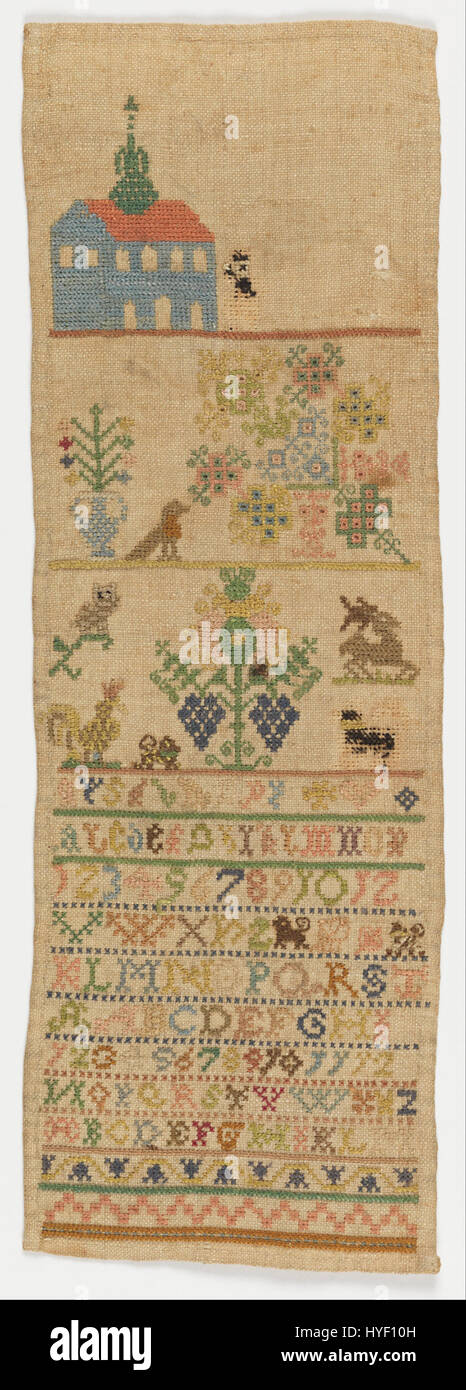 The *Sampler* is a type of textile art traditionally used as a form of ...