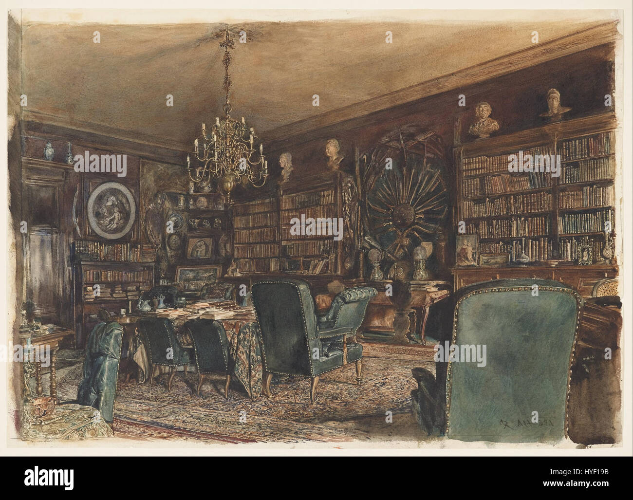 This painting by Austrian artist Rudolf von Alt depicts the interior of ...