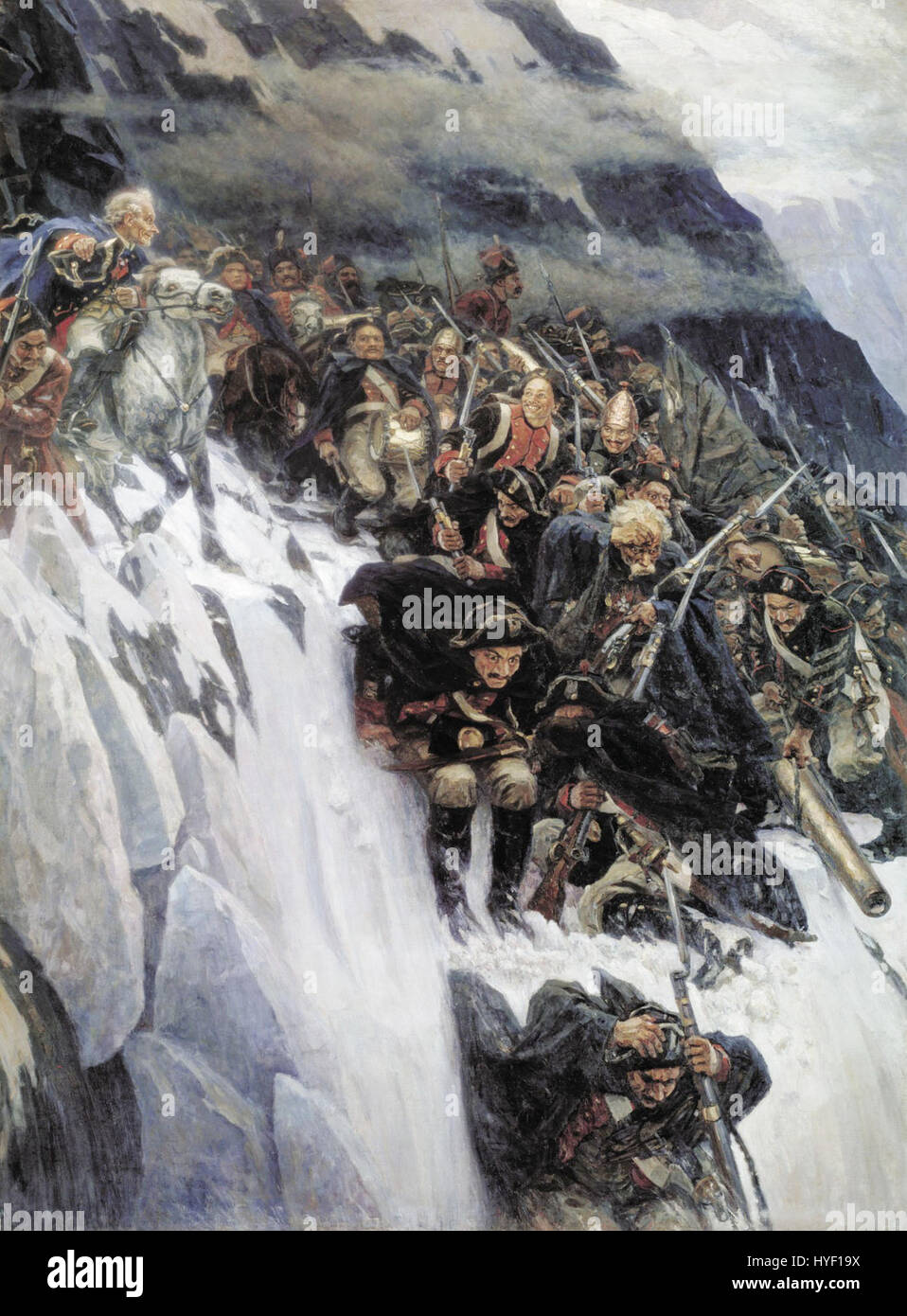 This historical artwork depicts the Russian general Alexander Suvorov ...