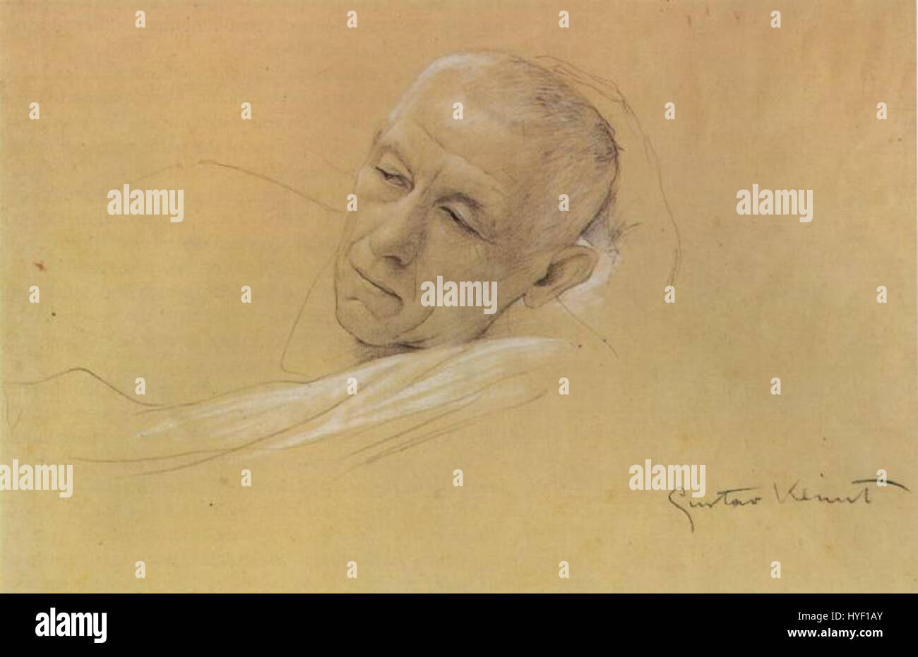 'Testa di uomo' by Gustav Klimt is a portrait that highlights his ...
