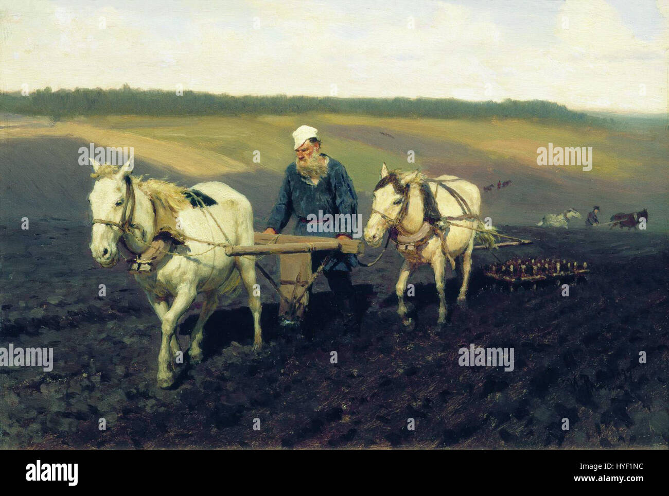 Farmer ploughing the land hi-res stock photography and images - Alamy