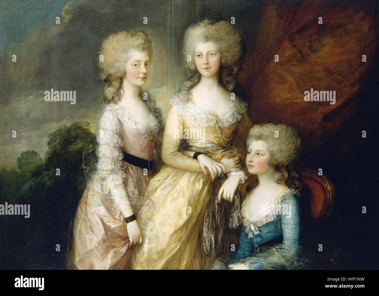 This portrait by Thomas Gainsborough from 1784 features the three ...