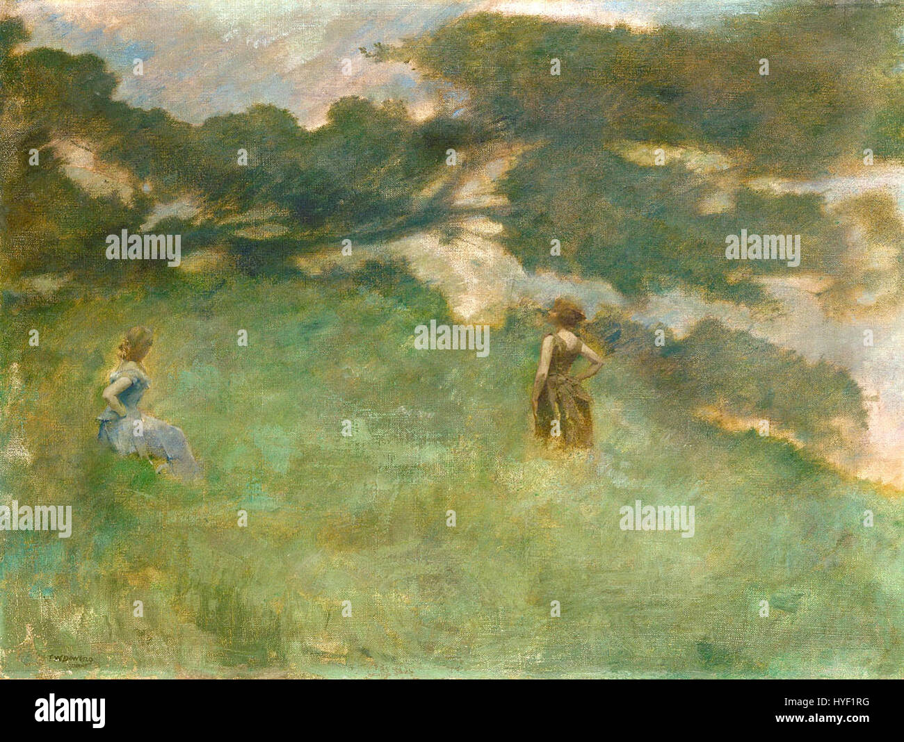 'The Hermit Thrush' by Thomas Wilmer Dewing is a 1890 American painting ...