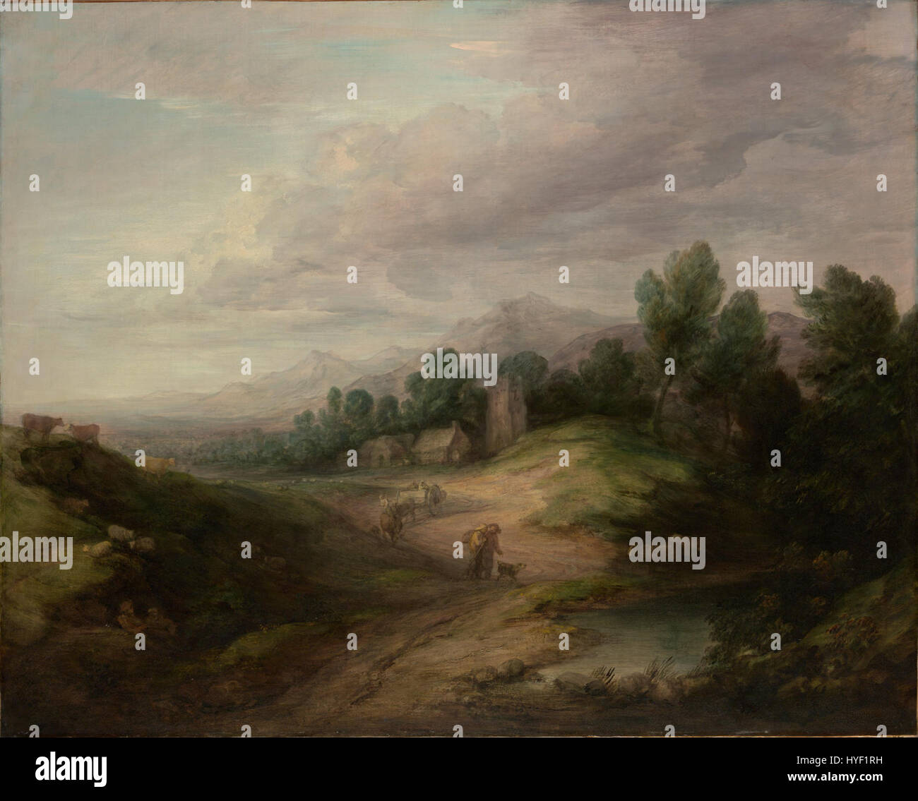 Thomas Gainsborough’s *Wooded Upland Landscape* features a serene ...