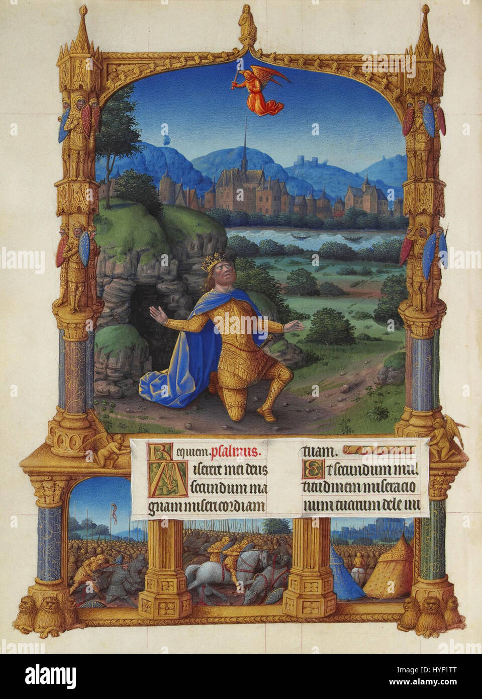 The illuminated manuscript Folio 100v, 'The Penance of David ...