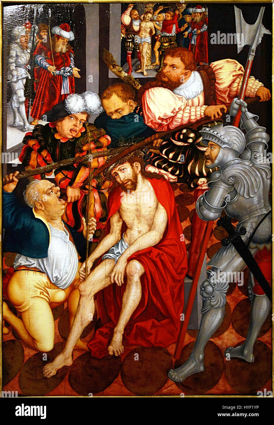 The *Derision of Christ* by Lucas Cranach the Elder portrays Christ during his Passion ...
