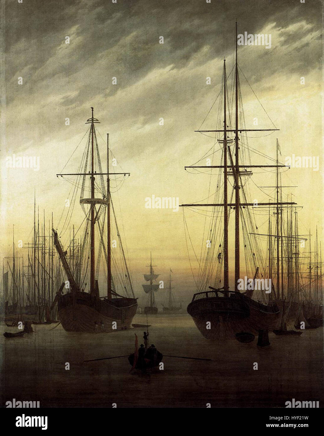 'View of a Harbour' is a seascape painting that captures a bustling or ...