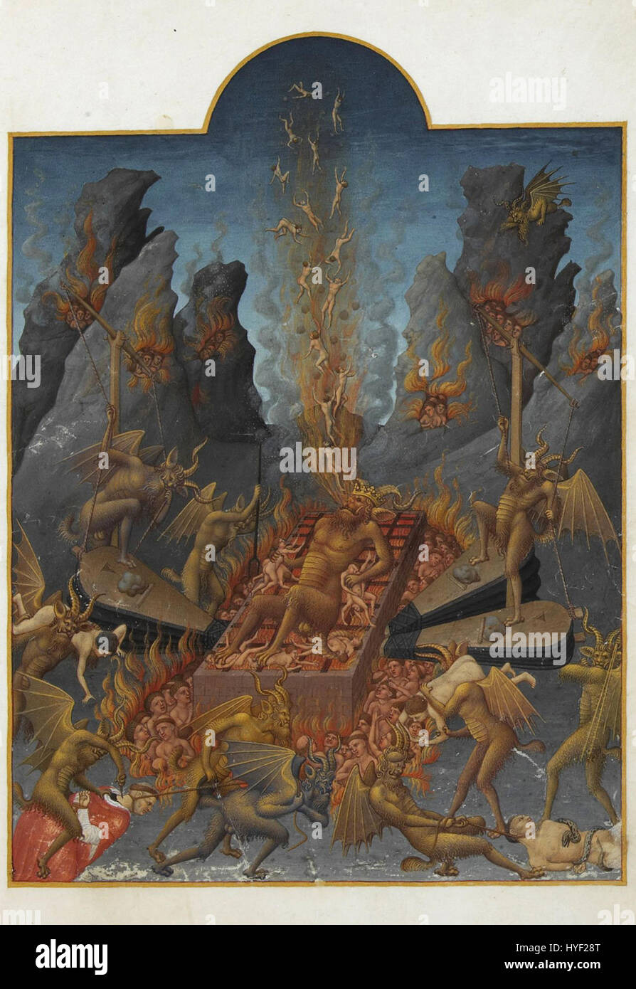 Folio 108r from the medieval manuscript 'Hell' features vivid ...