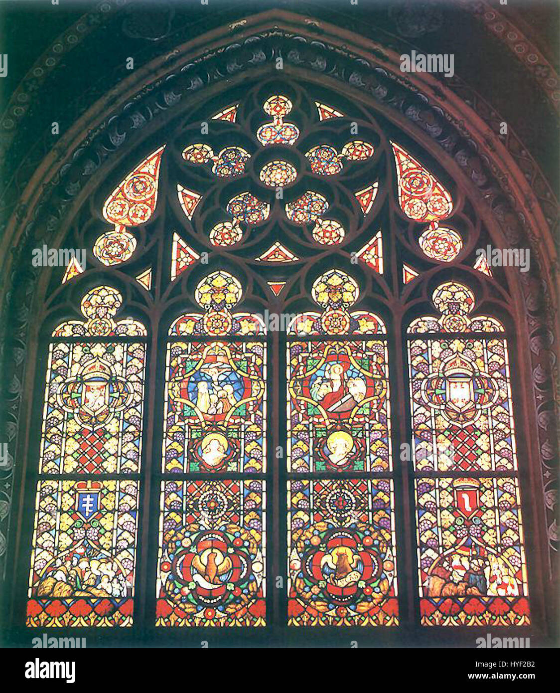 The Wawel Cathedral in Krakow features stunning stained glass windows ...