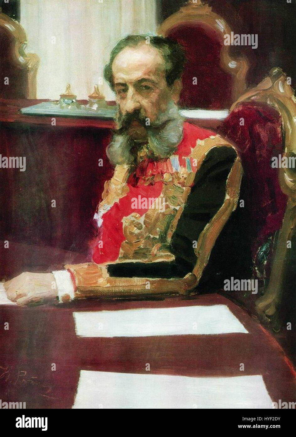 This portrait by Ilya Repin depicts Prince Volkonsky, showcasing Repin ...