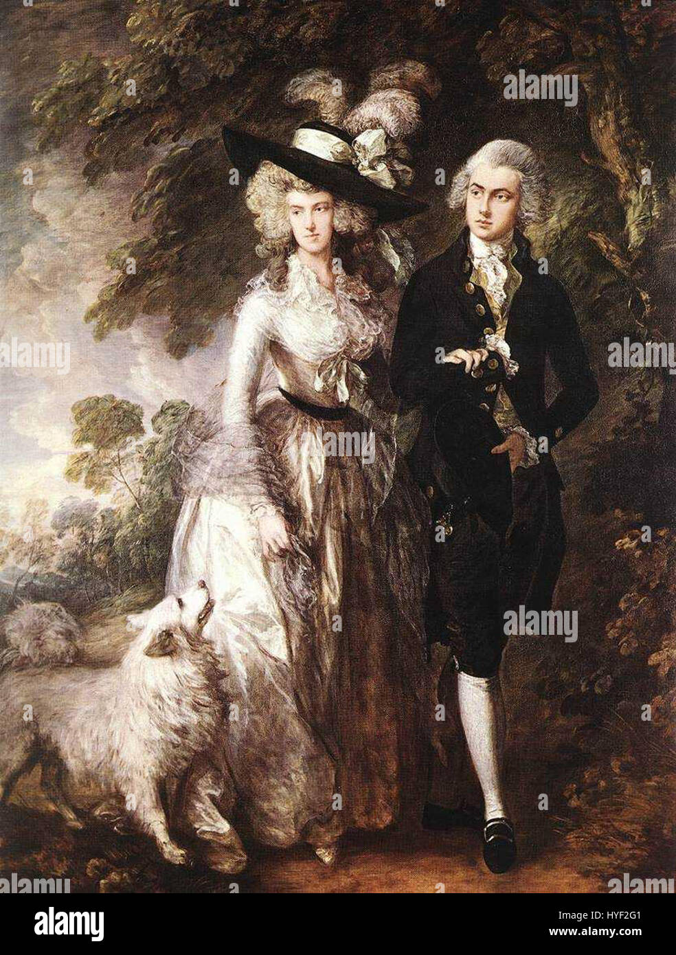 The 'White Spitz in Gainsborough Painting' refers to the dog breed ...
