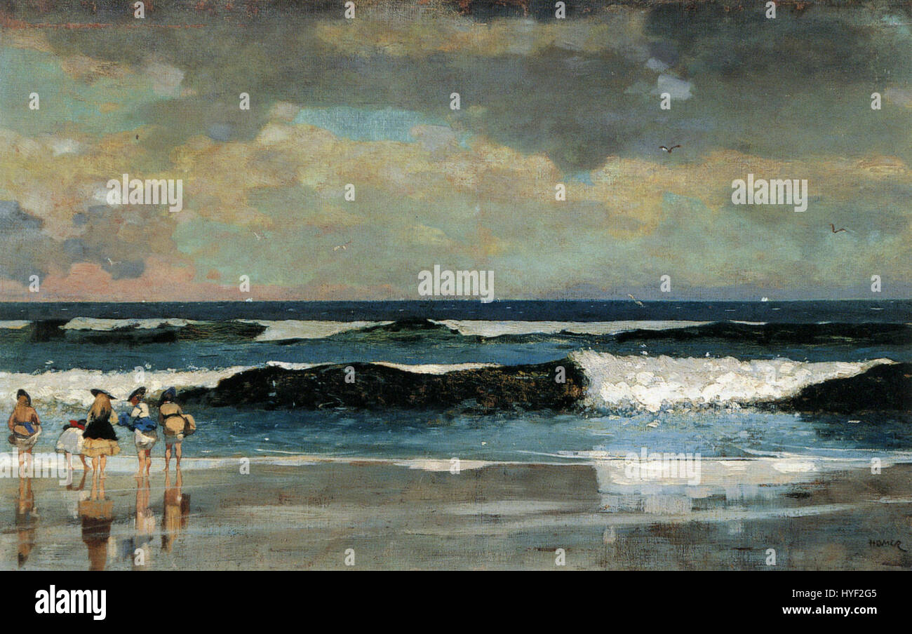 'On the Beach' by Winslow Homer captures a tranquil yet powerful ...