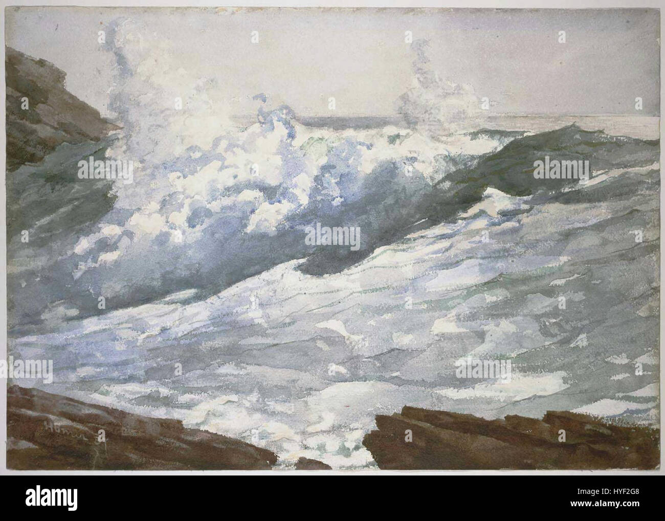 Winslow Homer Breaking Wave (Prout's Neck) (1887 Stock Photo - Alamy