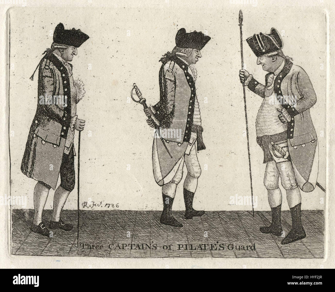 This engraving by John Kay depicts three Scottish captains, George ...