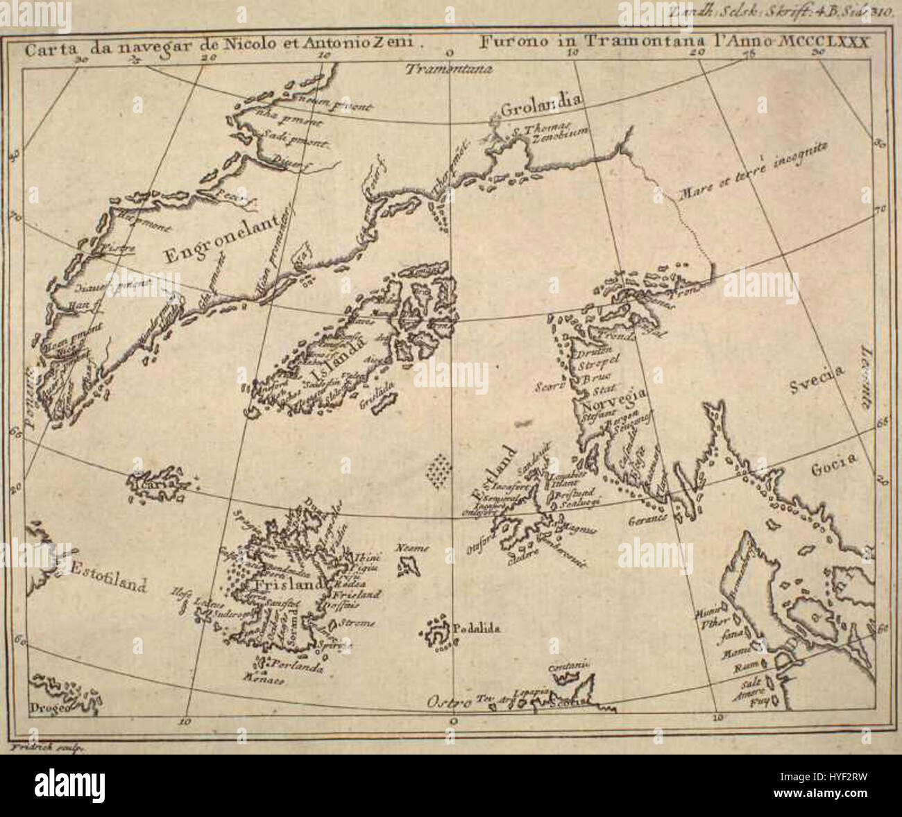 The Wpdms Zeno map of 1561 is a historical map that represents early ...