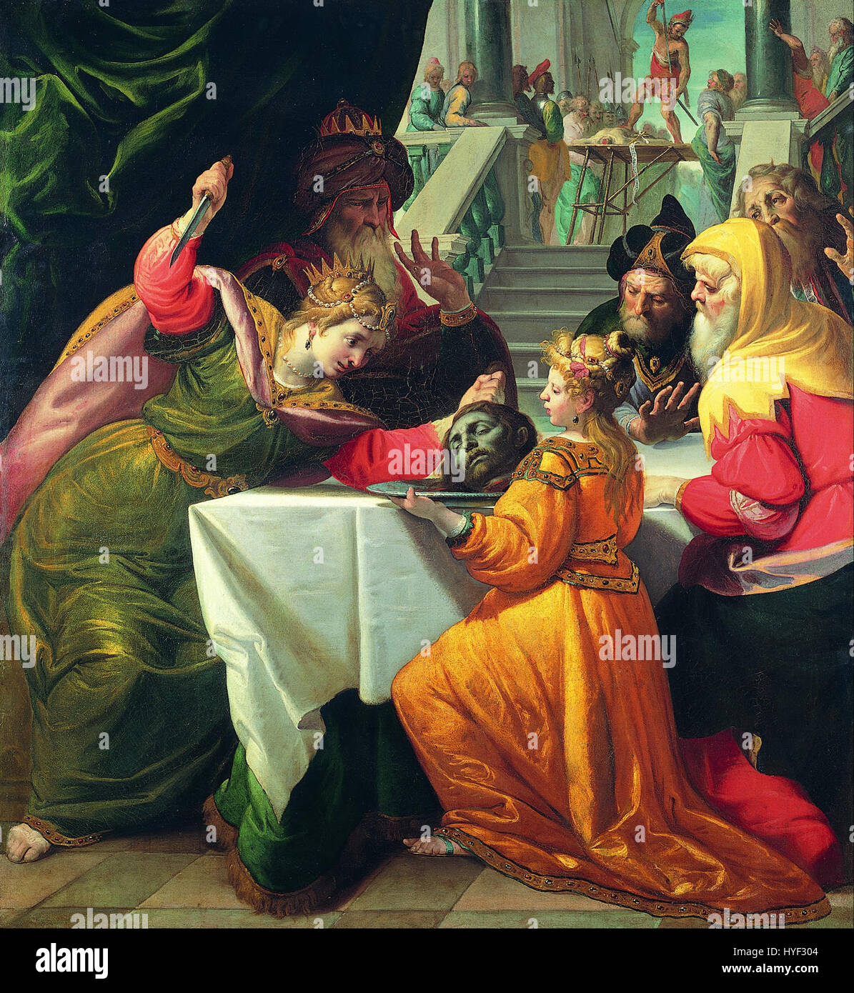 Andrea Ansaldo's painting depicts the biblical scene where Herodias ...
