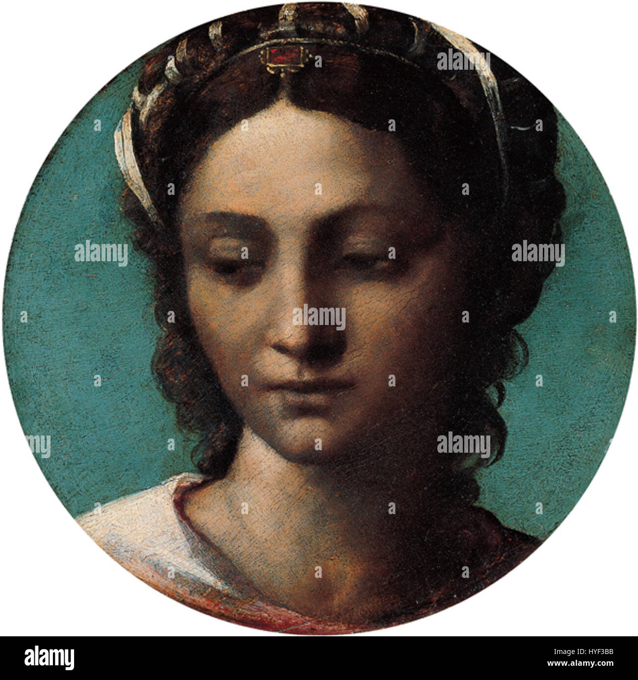 'Head of a Woman', oil on panel painting by Sebastiano del Piombo ...