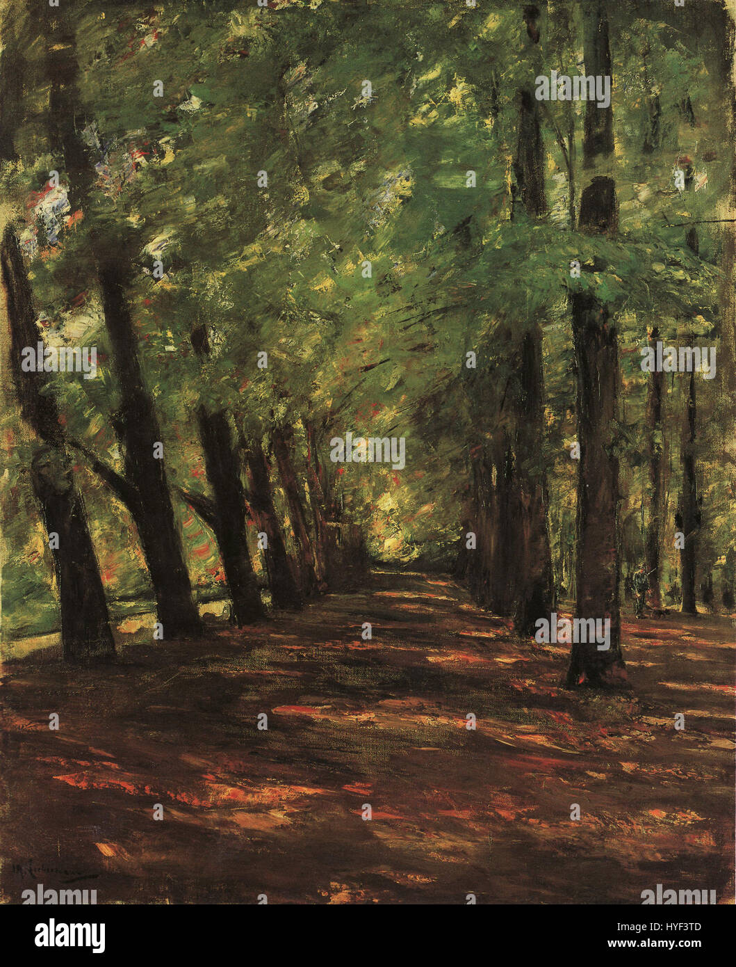 *Allee in Overveen* depicts a tree-lined avenue in Overveen ...