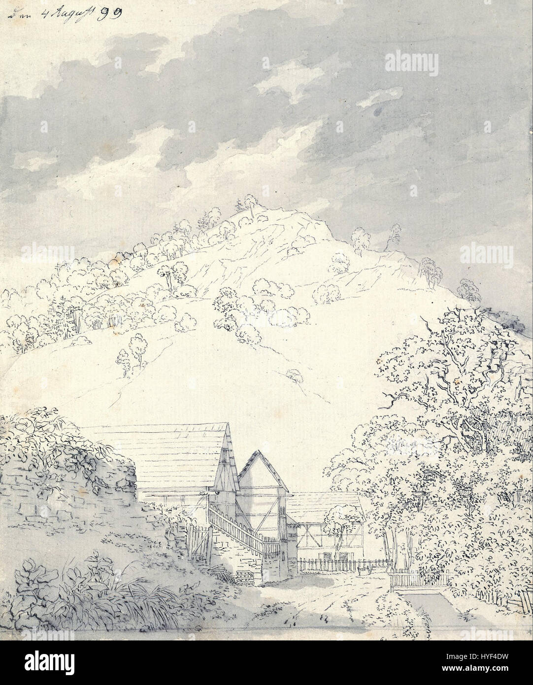 Caspar David Friedrich’s ‘Farmhouses by a Hillside’ is a painting that ...