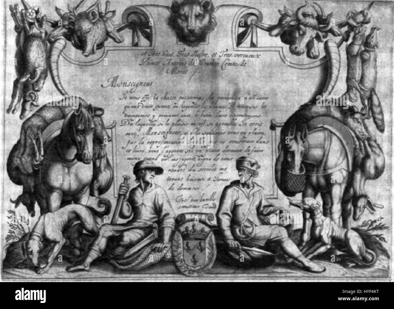 'La chasse' is a French painting by Charles David, likely depicting a ...