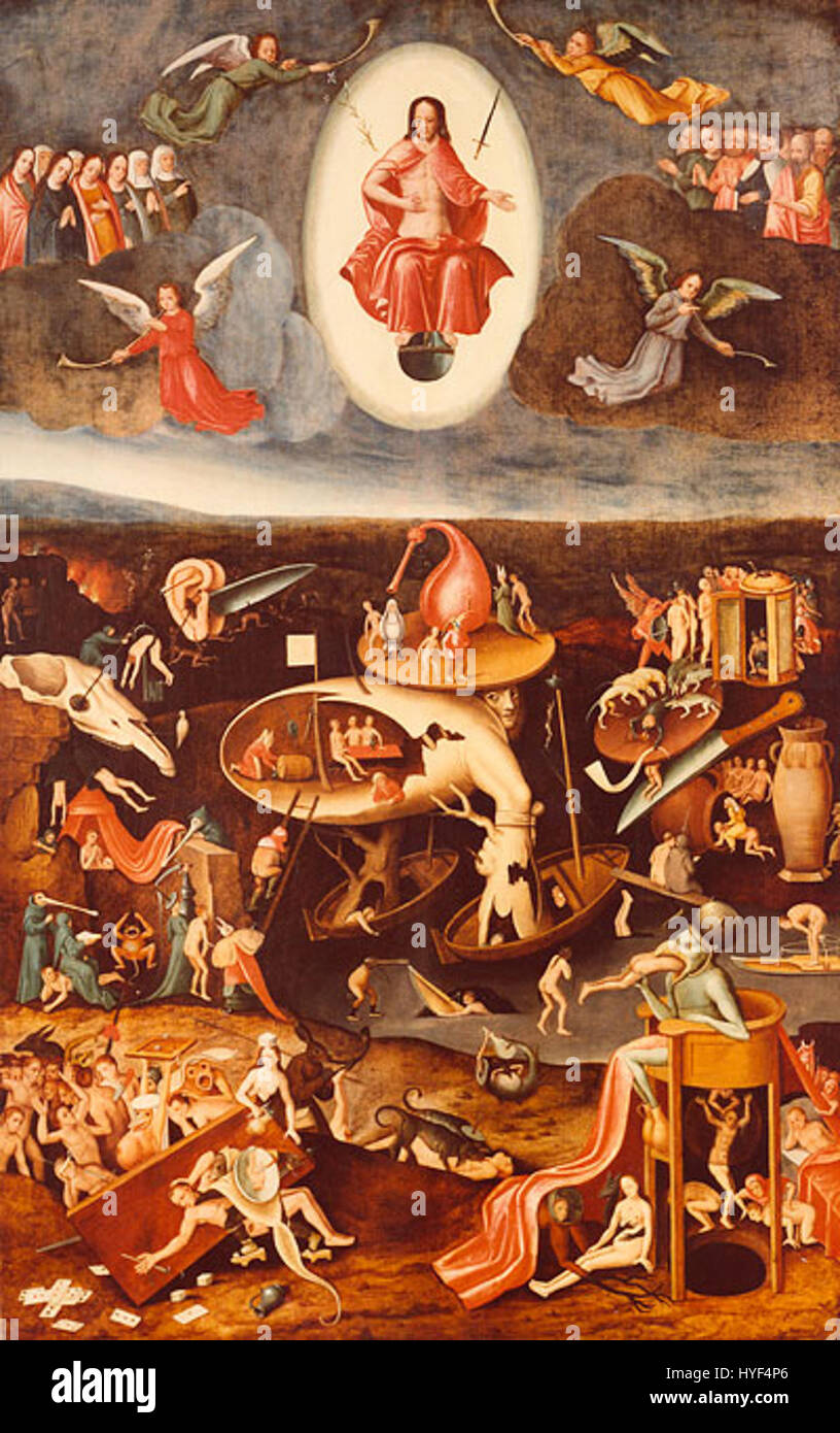 The 'Last Judgment' painting by the Circle of Hieronymus Bosch depicts the final judgment scene ...
