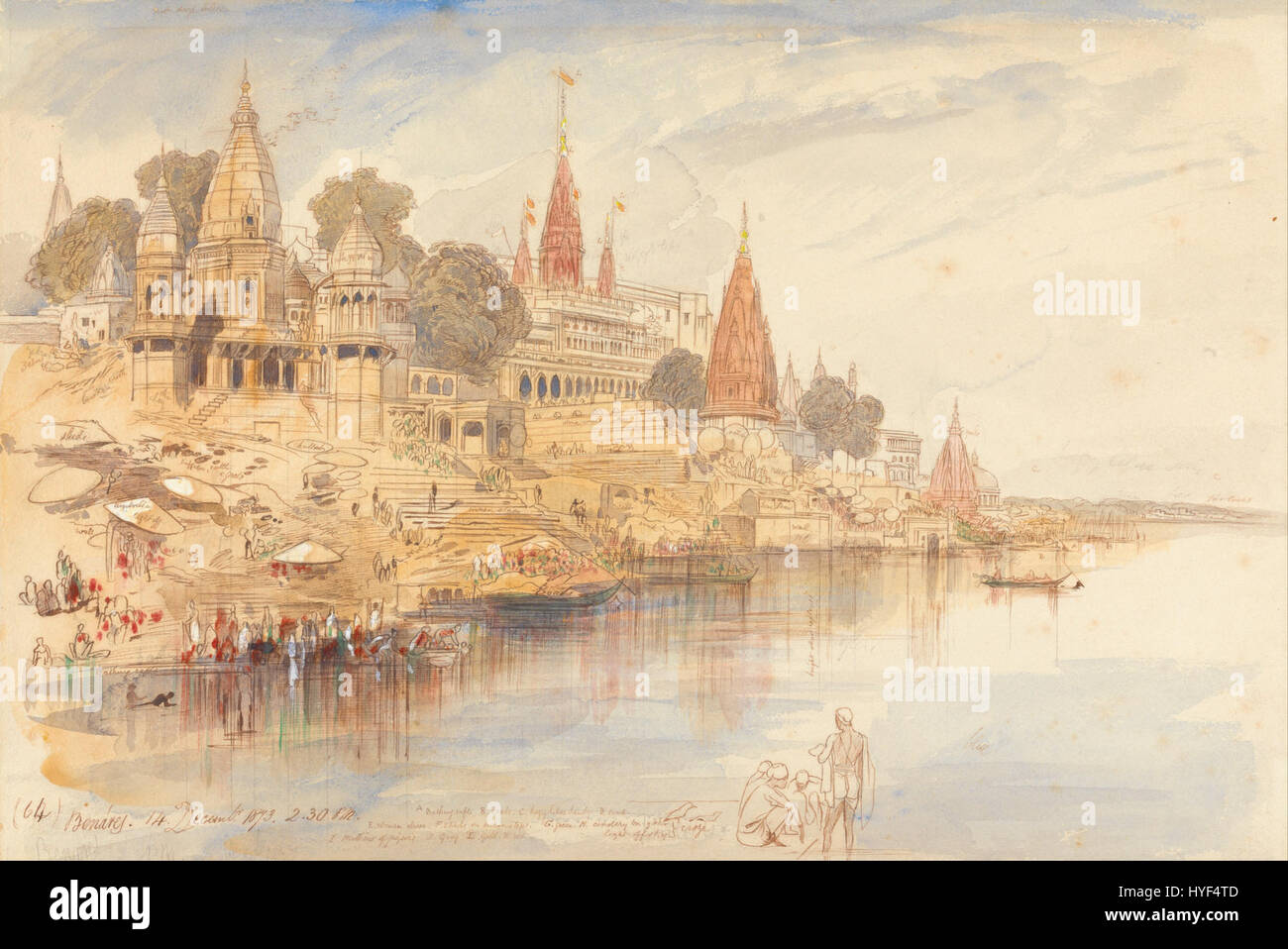 Edward Lear’s painting of Benares, one of India’s holiest cities ...