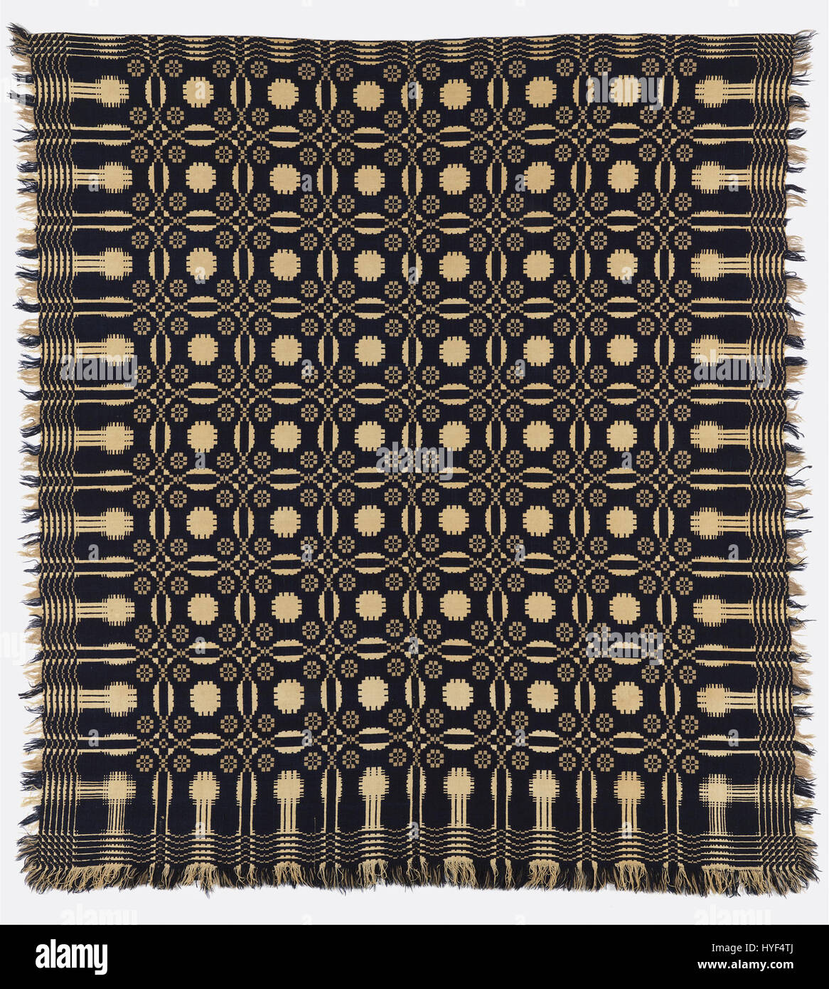 The coverlet (6861022) is an example of a textile work, notable for its ...