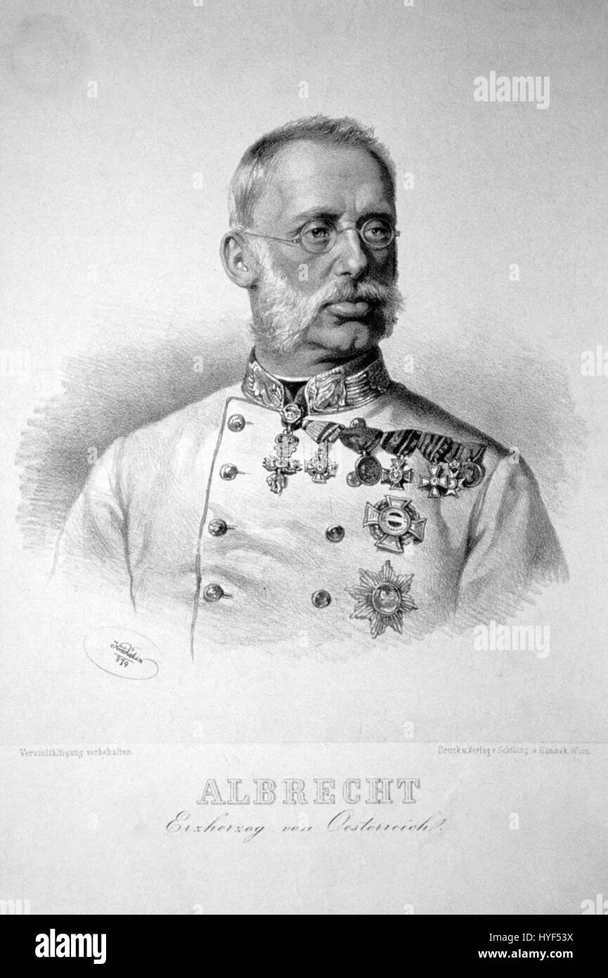 The lithograph 'Erzherzog Albrecht' from 1874 features a detailed ...
