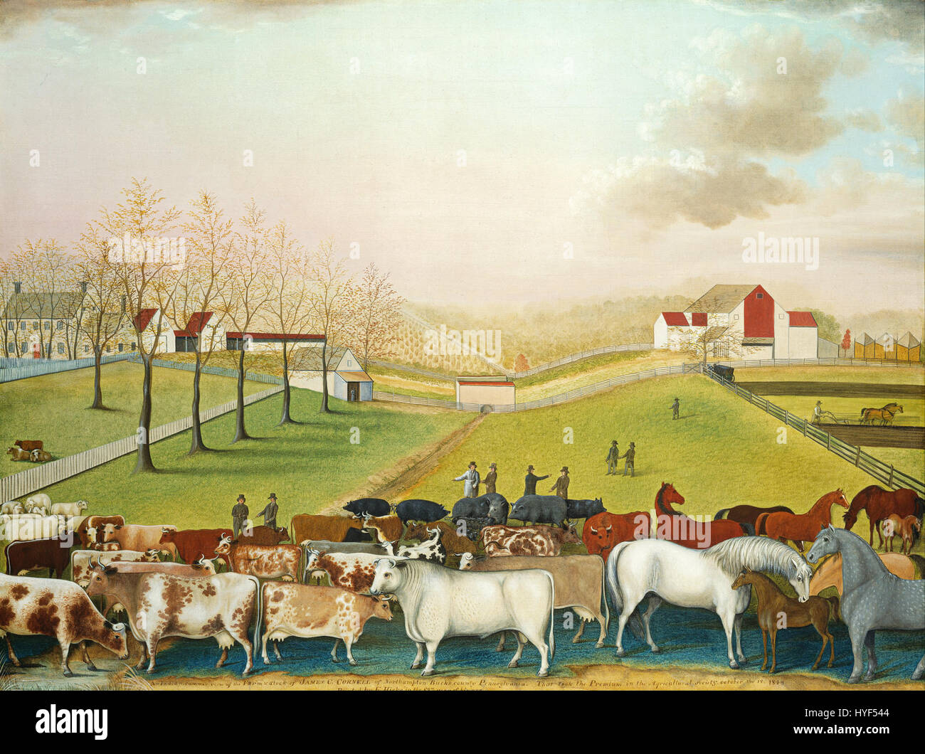 'The Cornell Farm' by Edward Hicks depicts a peaceful rural scene ...