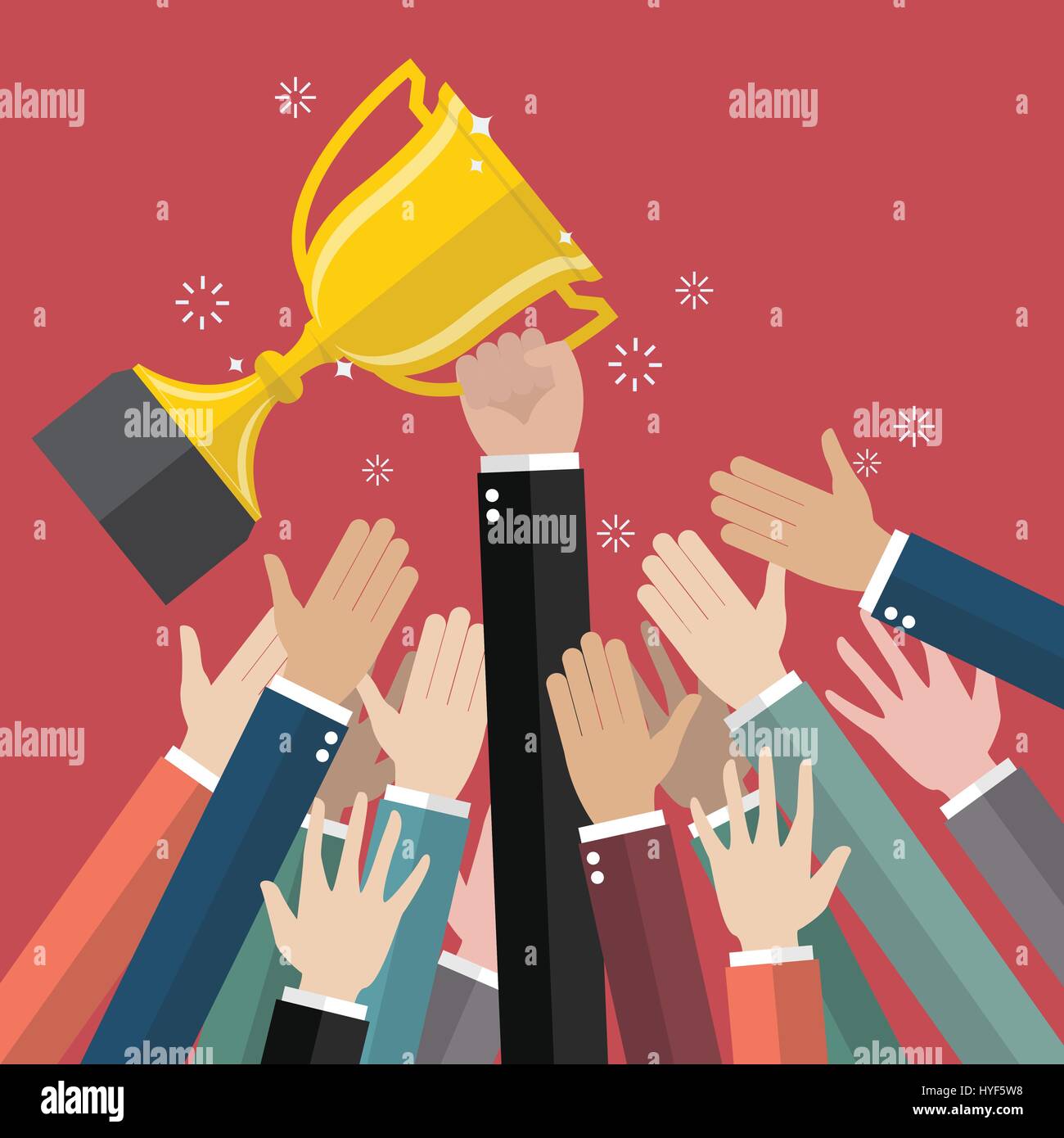 Fighting for a winning trophy. Vector illustration Stock Vector Image ...