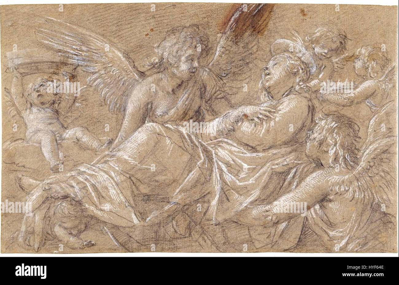 Giovanni Baglione Saint Catherine, Carried up to Heaven by Angels ...