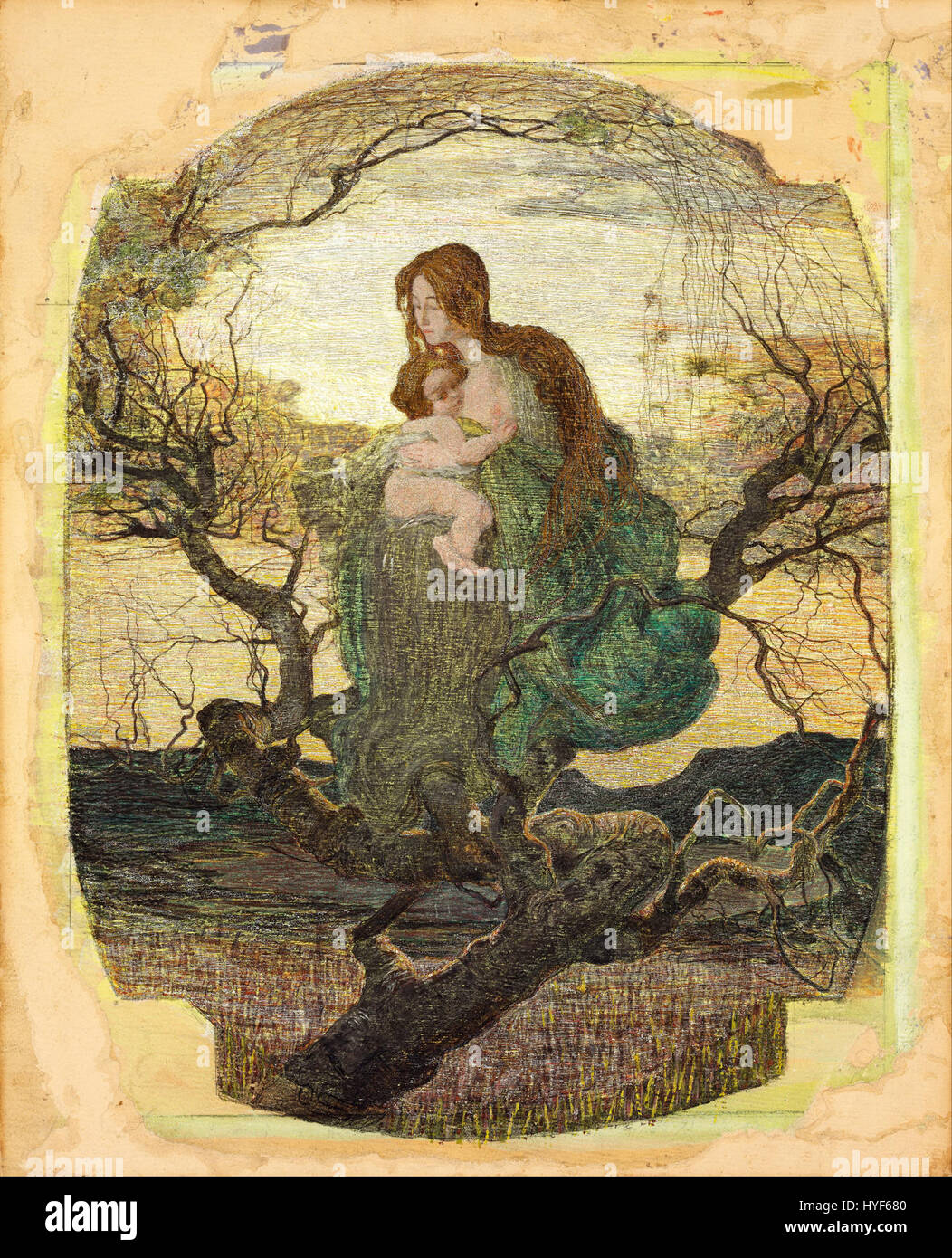 Giovanni Segantini The Angel of Life Google Art Project Stock Photo - Alamy