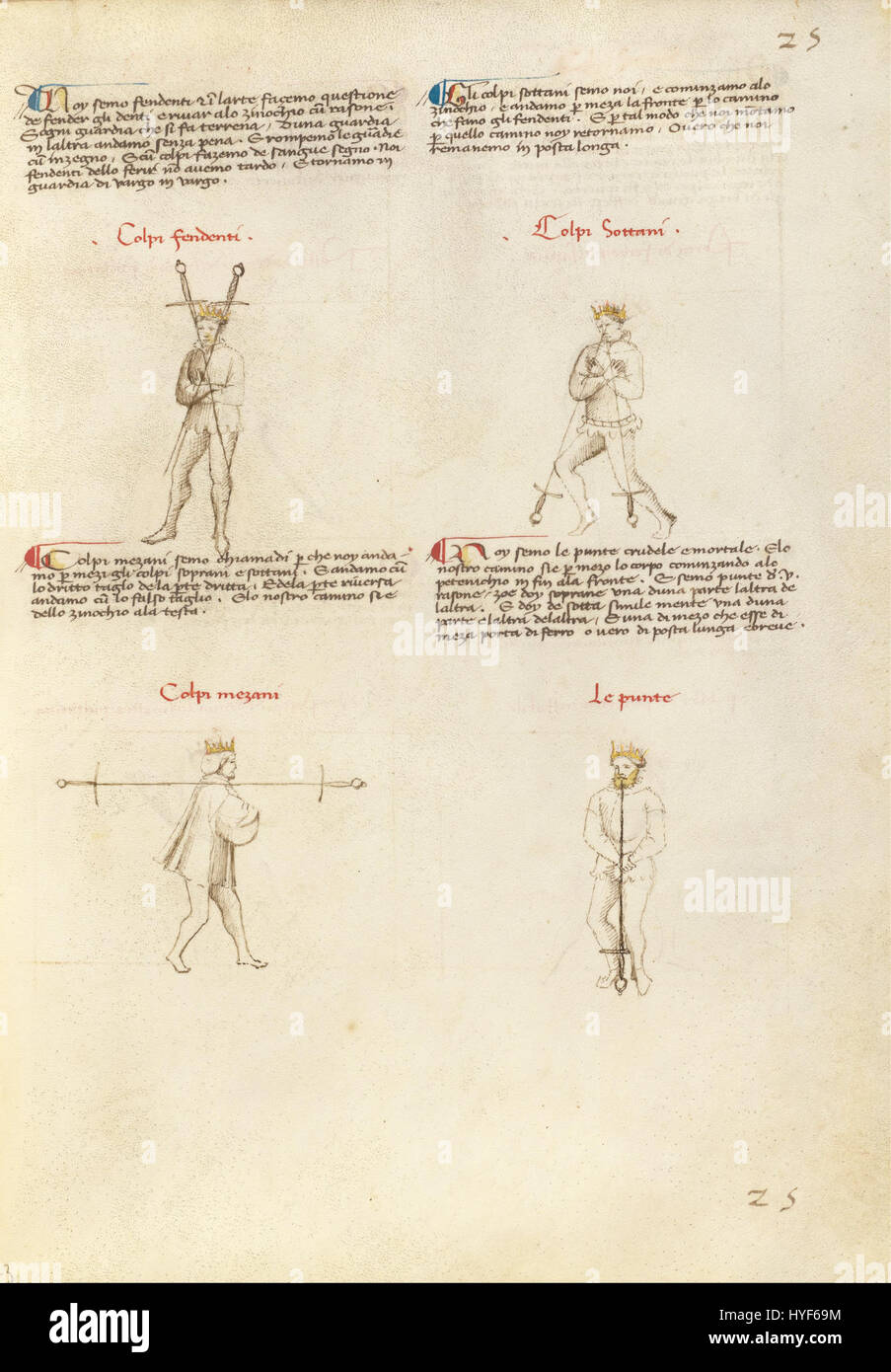 The manuscript 'Fiore dei Liberi Combat with Sword' from Getty Ms ...